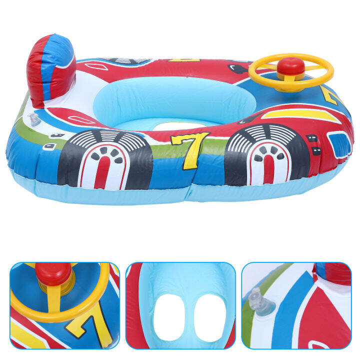 Qifull Inflatable Yacht PVC Swim Ring Pool Toy Swimming Toddlers Water ...