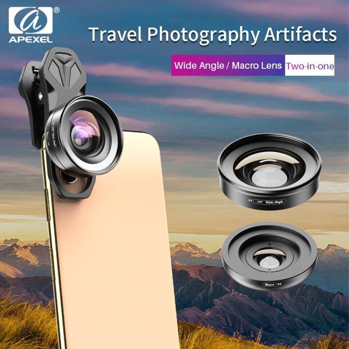 APEXEL 2IN1 HD Functions phone Lens 120 Degree 4K Wide Angle amp; 10X ...