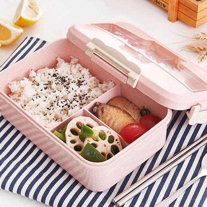 Eco Friendly Microwavable Bento Lunch Box With Cutlery Set Portable ...