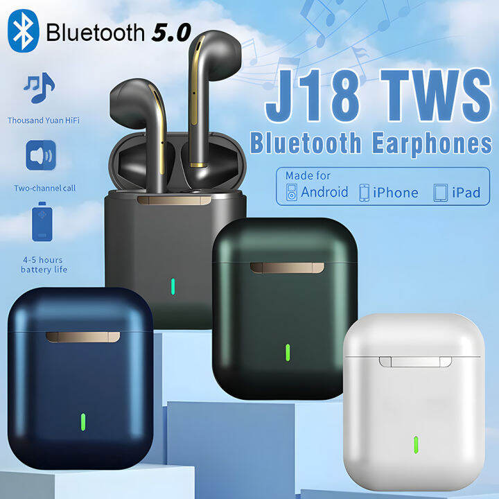 J18 True Wireless Earbuds HiFi Bluetooth Earphone Touch Control Support ...
