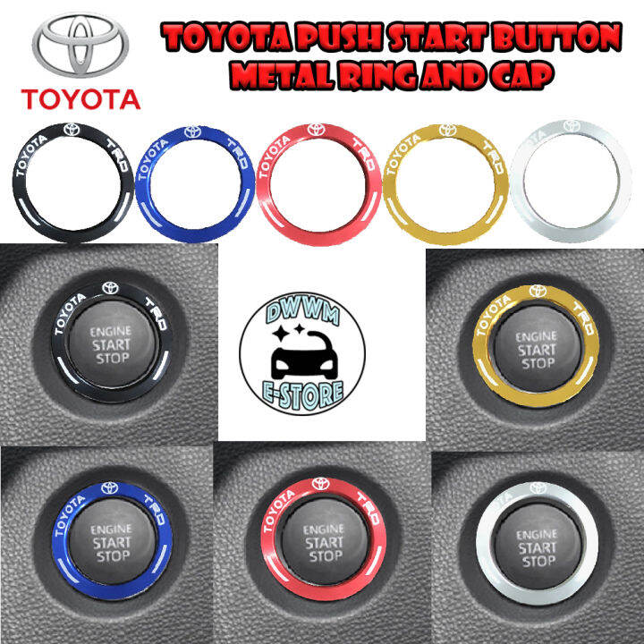 Toyota TRD Power Push Start button Metal ring Transparent Wording ...