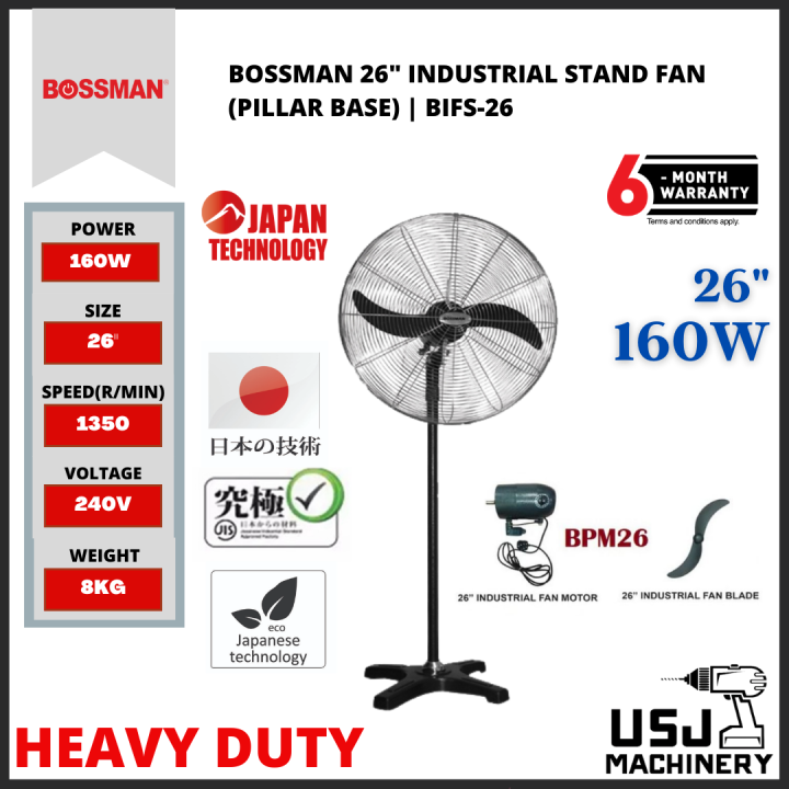 BOSSMAN 26" Industrial Stand Fan (Pillar Base) BIFS-26 | 6 Months ...