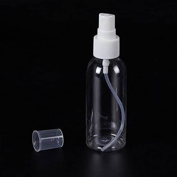 [ ALCOHOL SPRAY BOTTLE ] 50ml Boston Clear Plastic Spray Bottle Natural ...