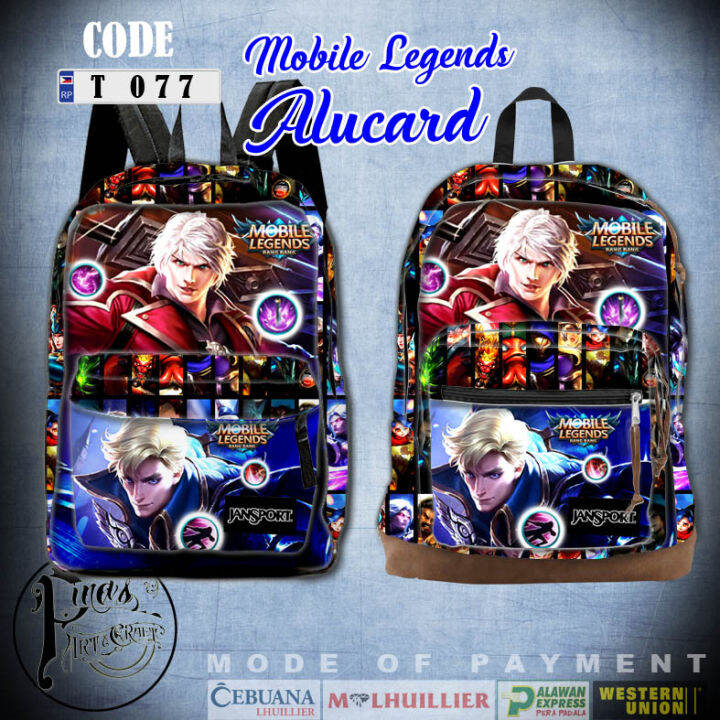 Gawang Bataan Backpack MOBILE LEGENDS ALUCARD TWEETY DICE Designs ...