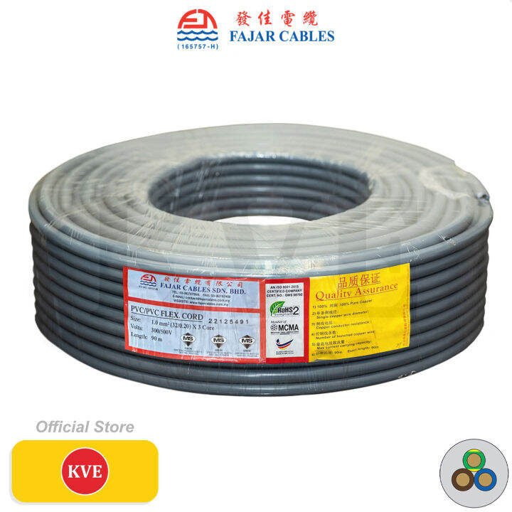 FAJAR 1.0MM X 3CORE Flexible Cable | Lazada