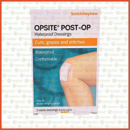 Smith&Nephew Opsite Post-Op Waterproof Dressing 6.5cm x 5cm (1 box 5's ...
