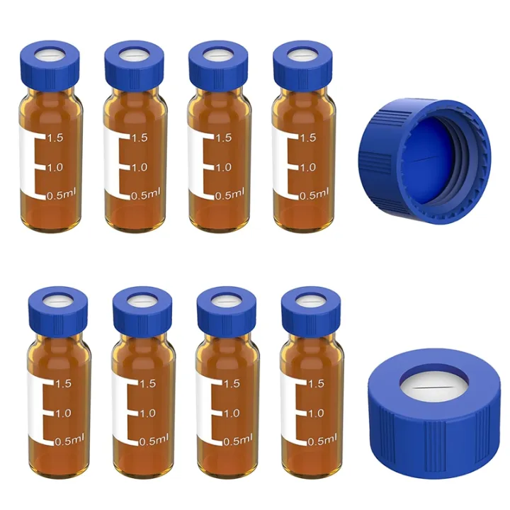 2ML Autosampler Vials Pack Of 100 - HPLC Vials 9-425 Vials with Blue ...