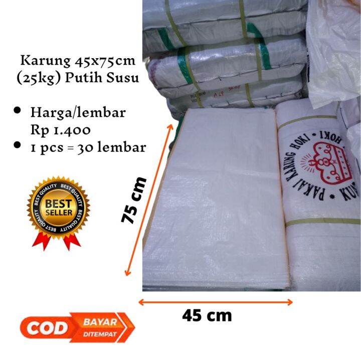 Karung beras 25kg-isi 30 lembar-45x75hoki | Lazada Indonesia