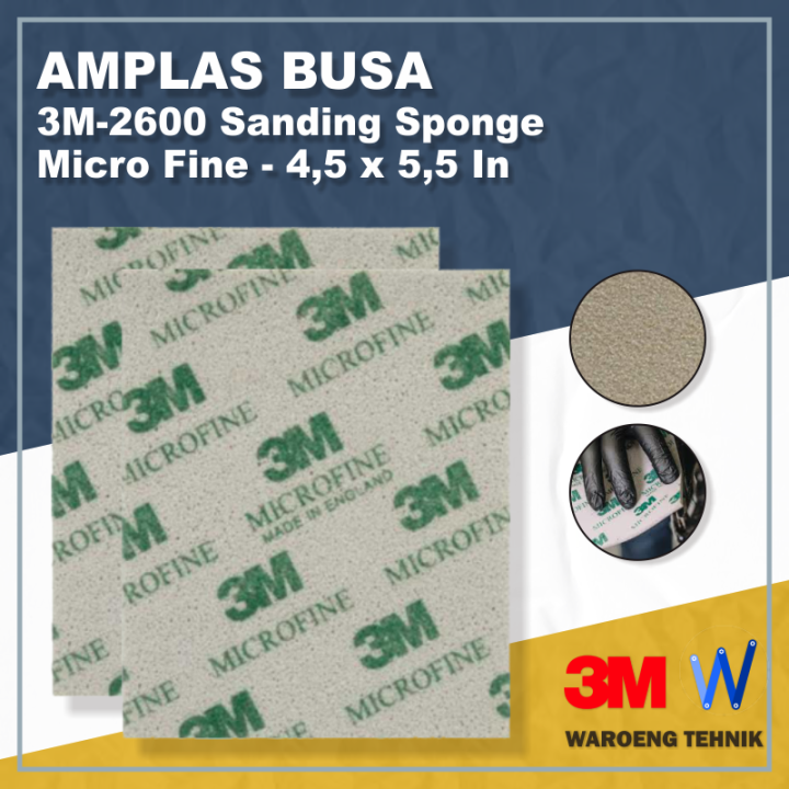Amplas Busa 3M PN 2600 Sanding Sponge Micro Fine [4.5 x 5.5 x 3/16 Inch] - Amplas Sponge ...