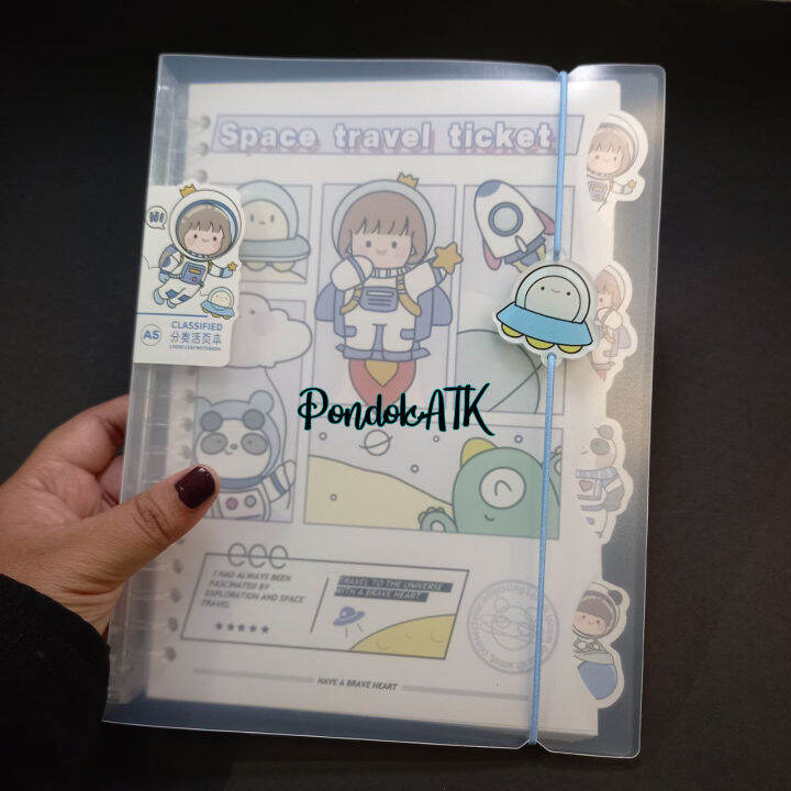 Binder Wengu Bertali Space Travel Map Binder Plastik Transparan Tali ...