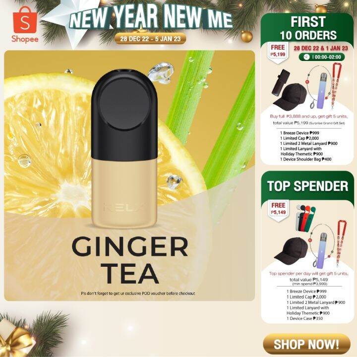 RELX Pod Pro -1 Pack- Ginger Tea 30mg/g-STD (Vape Juice) | Lazada PH