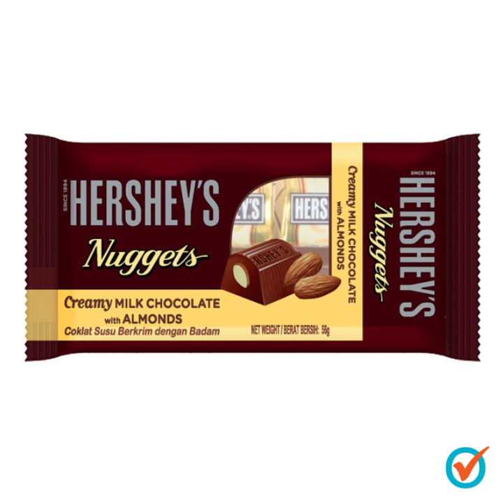 Hershey's Nugget Stick Pack 6P Milk with Almond 56g | Lazada