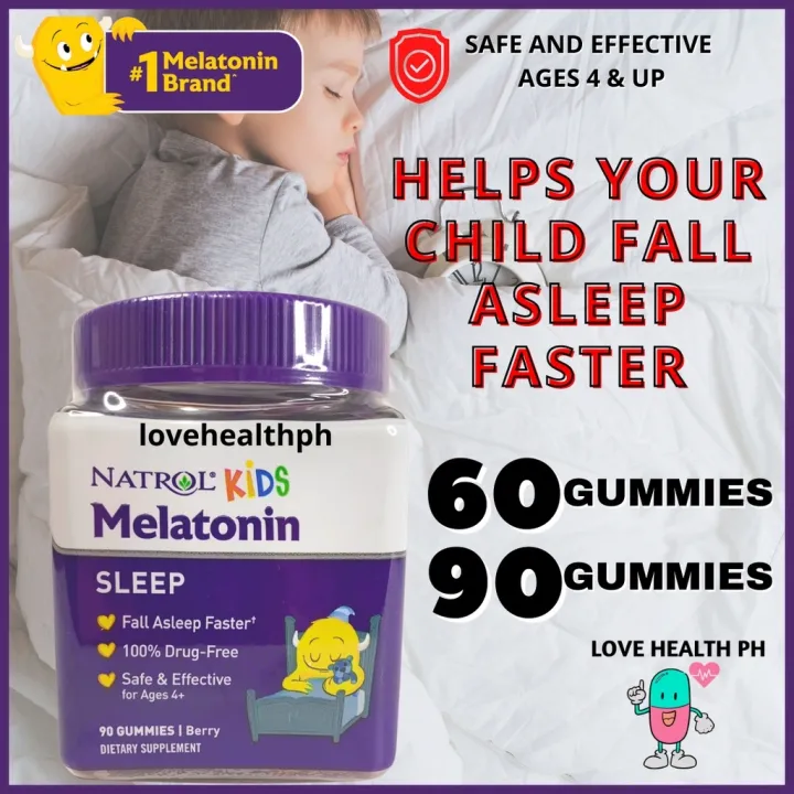 AUTHENTIC Kids Melatonin Sleep Aid Ages 4 Up 60-90 Gummies NATROL KIDS ...