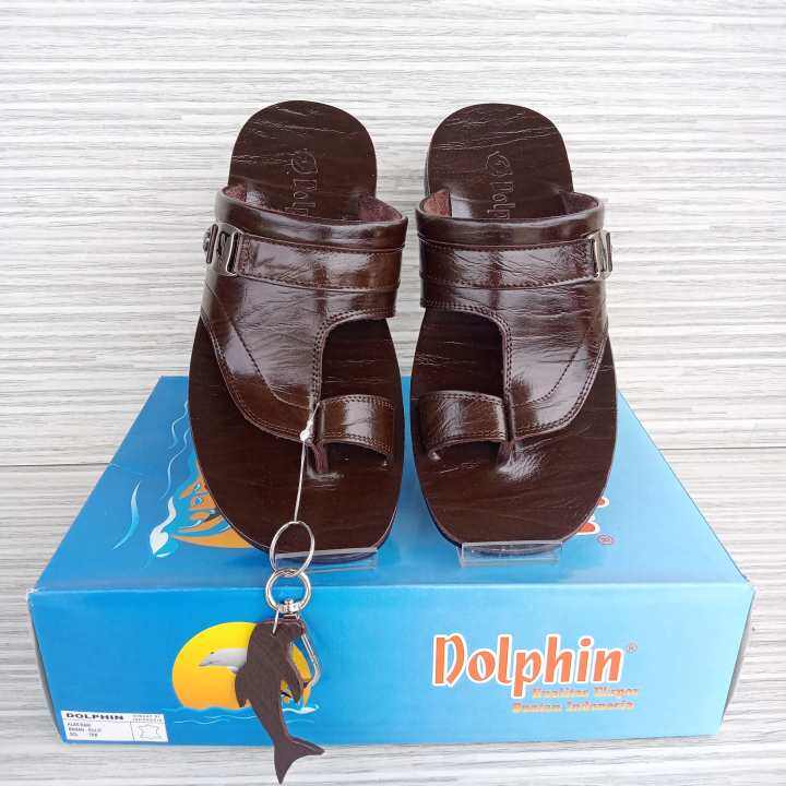 Dolphin sandal slide pria kulit asli d.19 classic series sandal pria ...