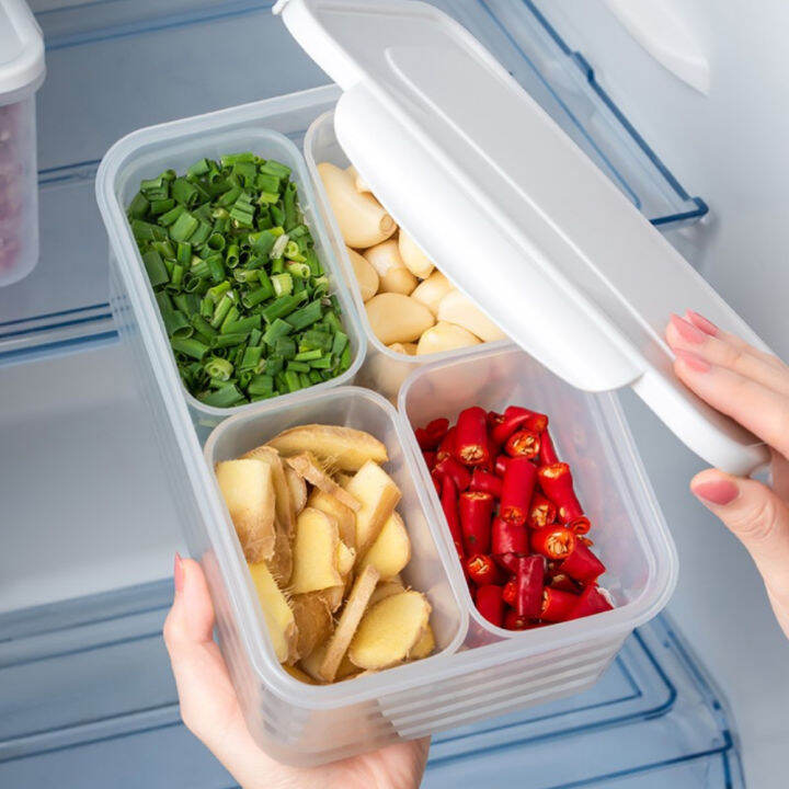 Keepwarm Refrigerator four compartments transparent food storage box ...