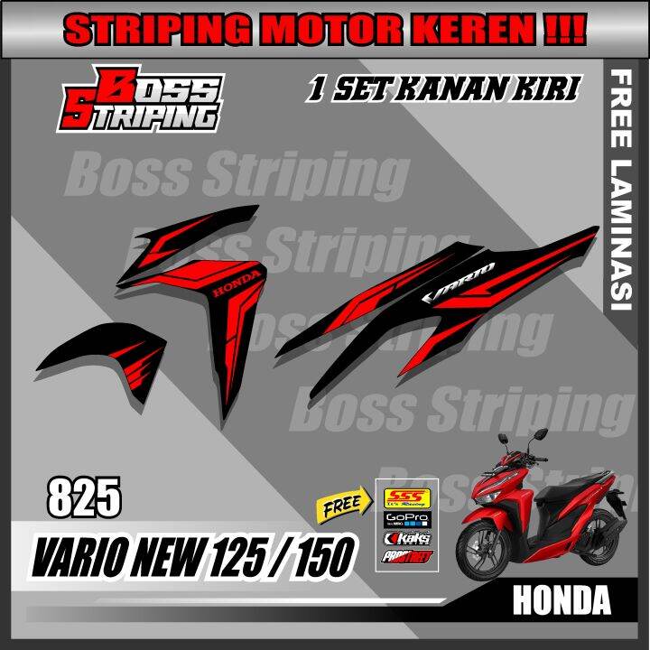 STIKER MOTOR STRIPING HONDA VARIO NEW 125 150 THN 2018-2022 KODE M825 ...