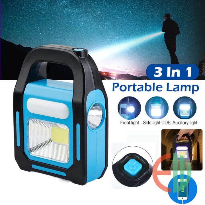 Rechargeable Solar Camping Light With Power Bank 3 in 1 Outdoor COB LED ...
