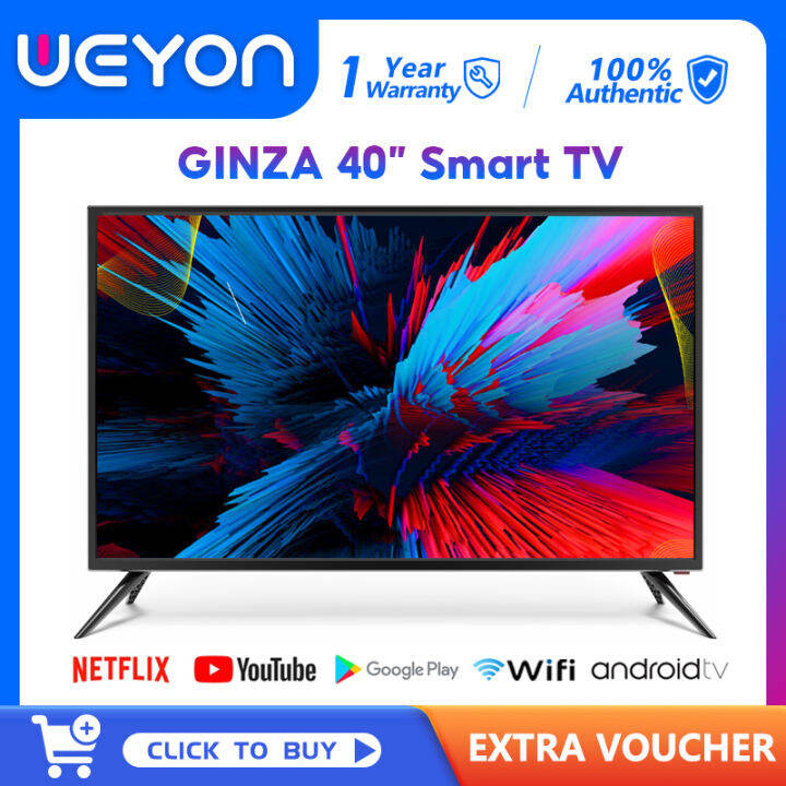 GINZA Smart TV 40 Inch TV Flat Screen Smart TV Android TV Flat Screen TV | Lazada PH