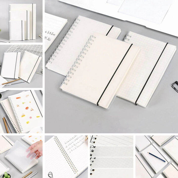 A5 B5 Muji Inspired Spiral Spring Notebook ( blank , dotted , grid , lined, small lined, semi ...