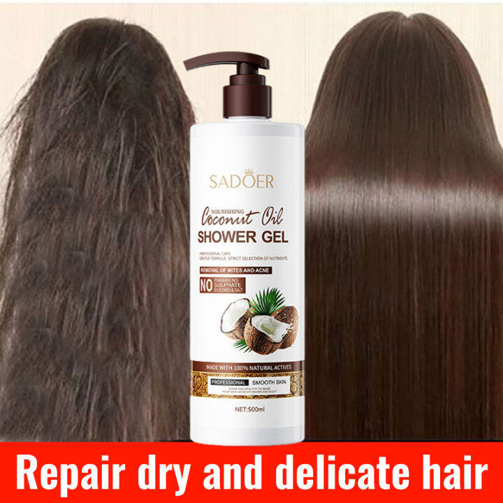 Coconut oil shampoo and conditioner set Perfumed anti dandruff shampoo long-lasting fragrance ...