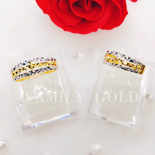 Family Gold 916 Emas Cincin Twin Tower 3 layer R053 / 916 Gold 3 layer Ring R053 | Lazada