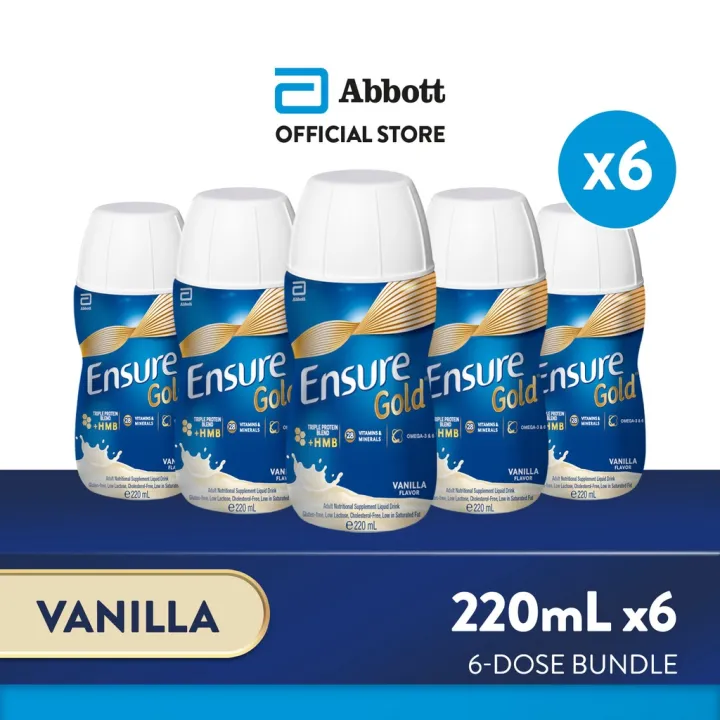 Ensure Gold RPB Vanilla Liquid Drink 220ml For Adult Nutrition Bundle of 6 | Lazada PH