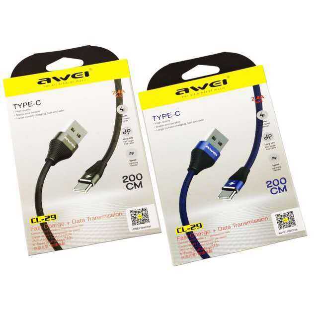 awei CL29 original typec cable 2M fast charge date transmission | Lazada PH
