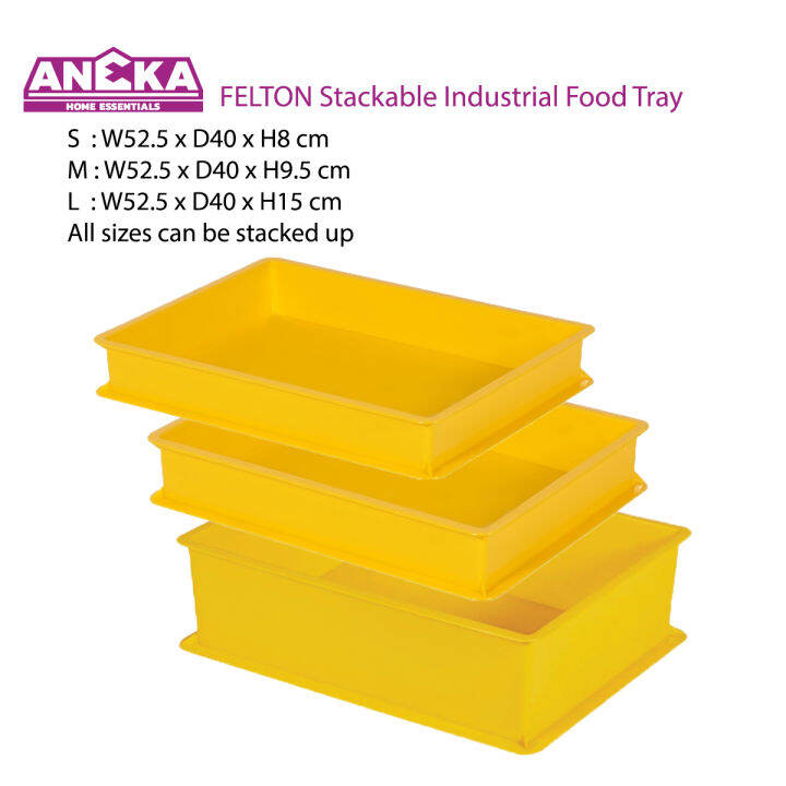 FELTON Stackable Industrial Food Tray Container S M L Food Container ...