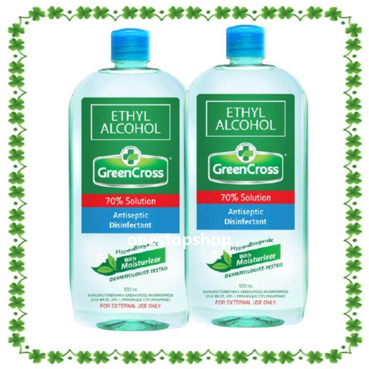 Green Cross Ethyl Alcohol 70% Solution with Moisturizer 500mL x2 | Lazada PH