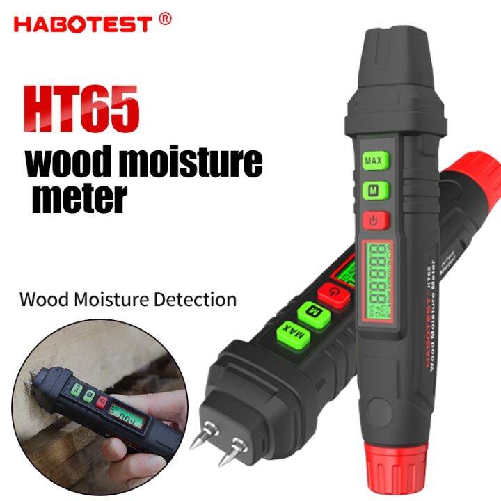 【CW】 Wood Moisture Tester HT65 Damp Detector Paper Cement Concrete Type ...
