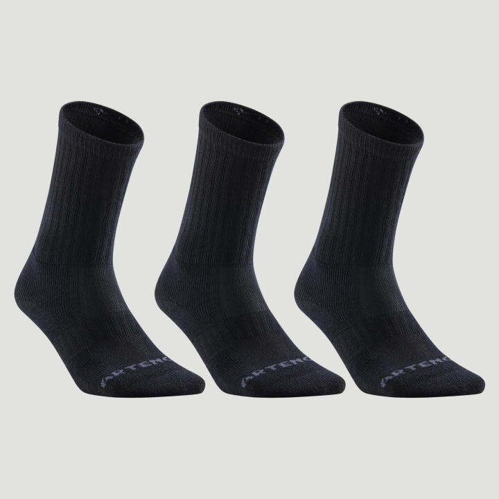 Decathlon Artengo RS 500 High-Rise Sports Socks Tri-Pack - Black ...