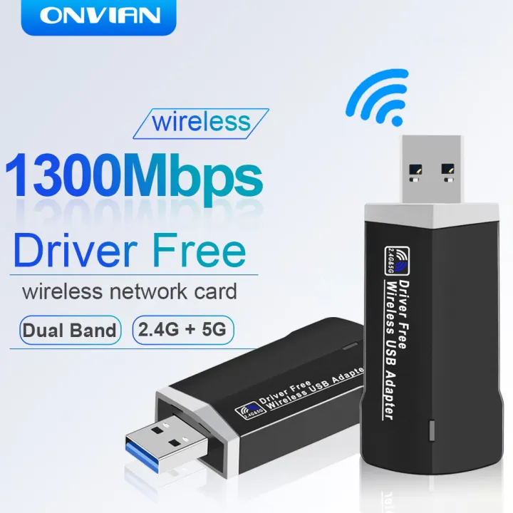 Onvian 1300เมตร USB อะแดปเตอร์ไร้สายไดรเวอร์ฟรี USB3.0การ์ดเครือข่ายไร้ ...