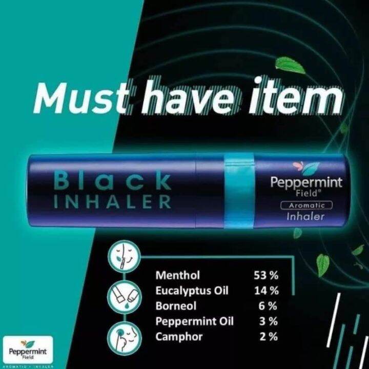 Peppermint Aromatic Field Black INHALER 2in1 Thailand | Lazada Indonesia