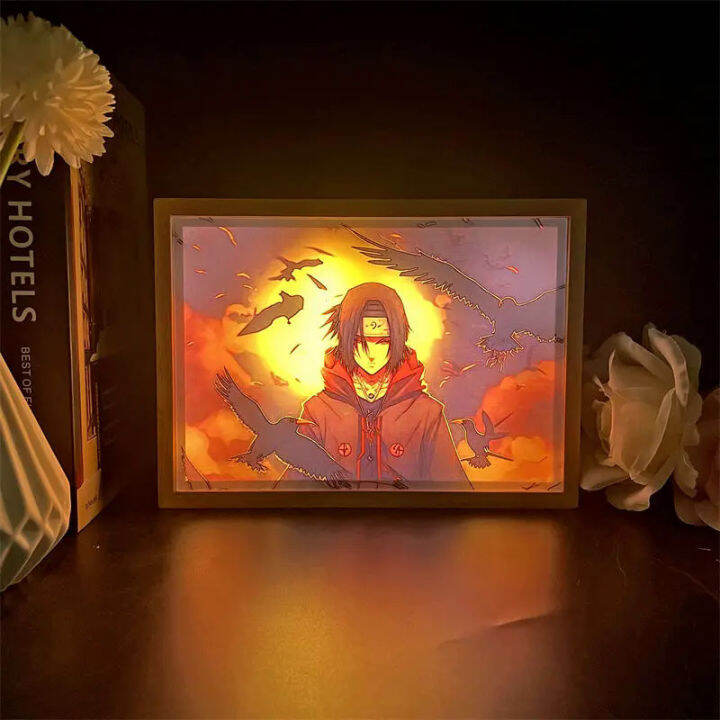Cartoon Naruto Light Painting Itachi Uchiha Anime Two-Dimensional 3D ...