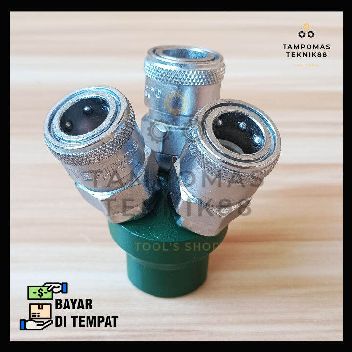 tekiro quick coupler 3 way/kopler 3 cabang | Lazada Indonesia
