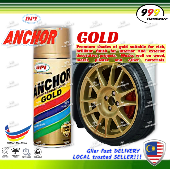 999 ANCHOR METALLIC GOLD SPRAY PAINT / DPI ANCHOR AEROSOL SPRAY PAINT ...