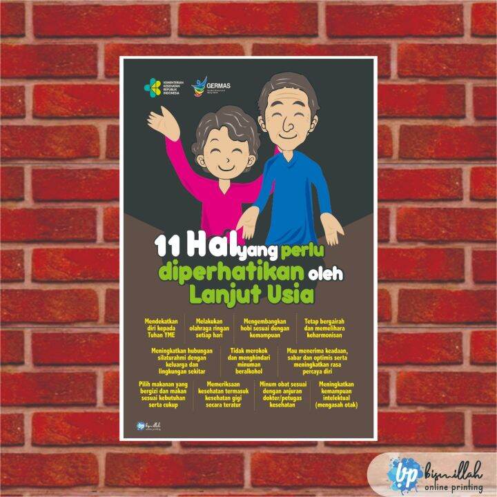 Poster Kesehatan 11 hal perhatian untuk lanjut usia | Lazada Indonesia