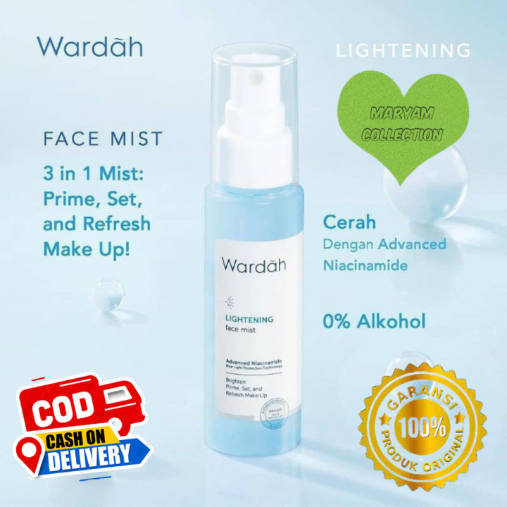 Wardah Lightening Face Mist 60 ml - Spray untuk primer, setting spray ...