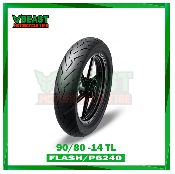 HIGH QUALITY Motorcycle Beast Tire Flash P6240 90/80-14 TL Tubeless ...