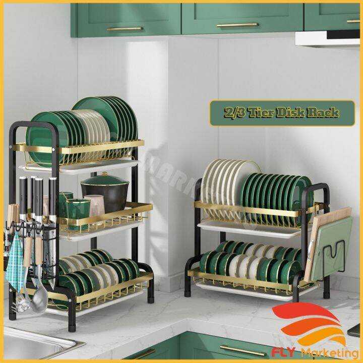 High Capacity 2&3 Tier Kitchen Storage Dish Rack Drying Rack Home ...