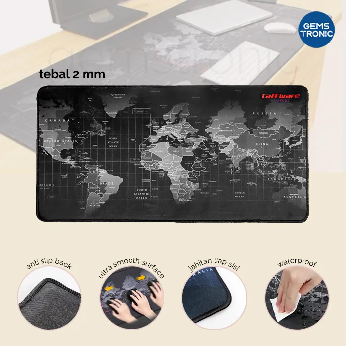 Gaming Mouse Pad Motif Peta Dunia Mousepad Extra Large | Lazada Indonesia