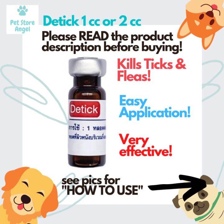 Authentic Detick Anti Tick Garapata Fleas Tick Mites for Pet Dogs and ...