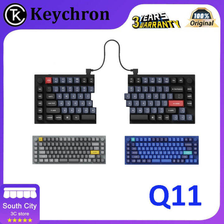 Keychron Q11 Split custom wired mechanical keyboard ADAPTS Mac/iPad key ...