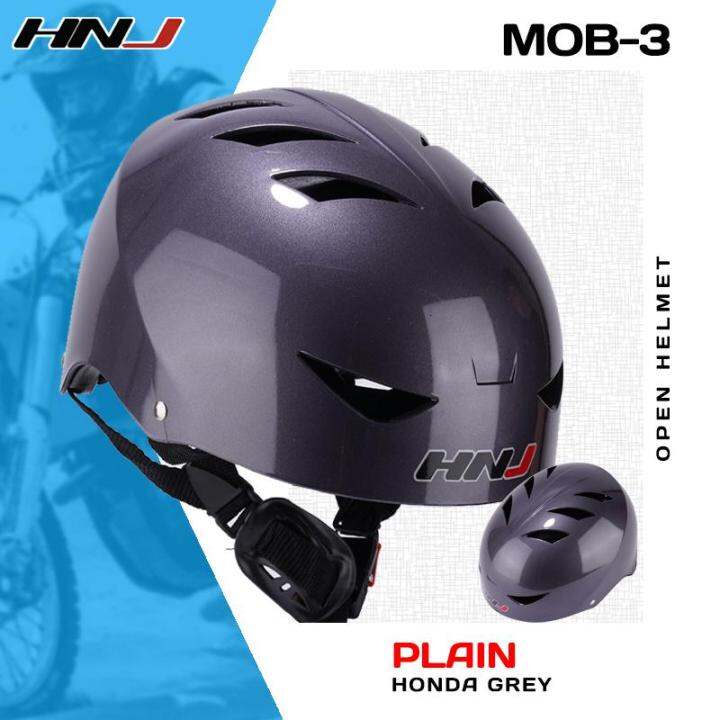 HNJ Matte Motorcycle Nutshell Helmet for Motor Bike and E-Bike Open ...