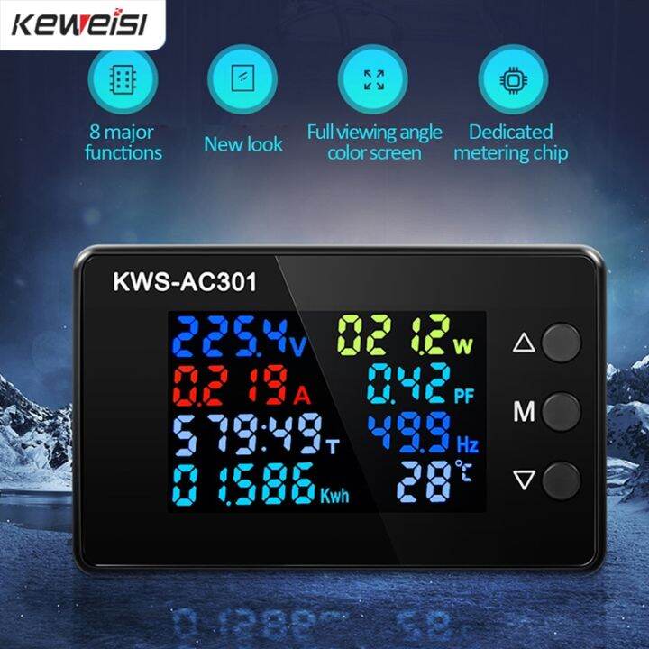 【Ready Stock】KWS-AC301 Digital Display Voltmeter Ammeter AC 50-300V ...