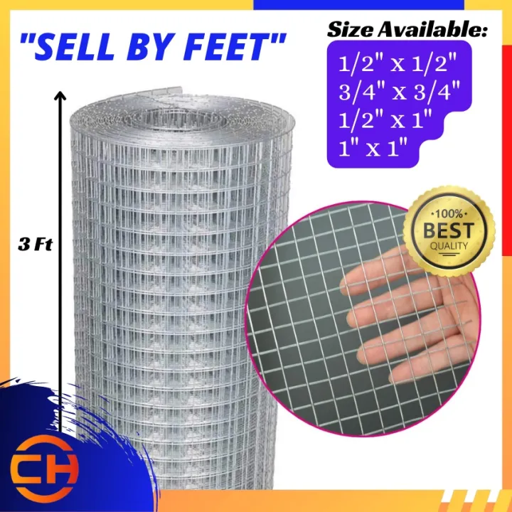 (SELL BY FEET) Galvanized BRC Welded Iron Wire Mesh Net Netting 3 Feet ...
