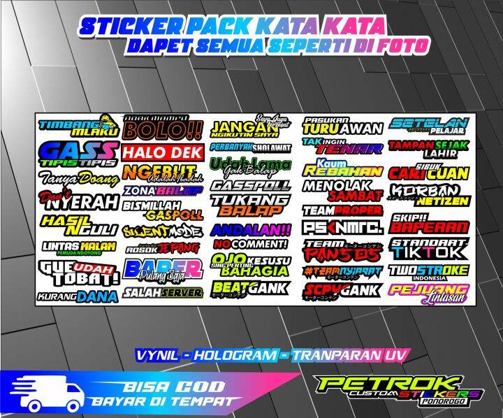 STIKER PACK KATA KATA VIRAL / STICKER KATA KATA TERBARU | Lazada Indonesia