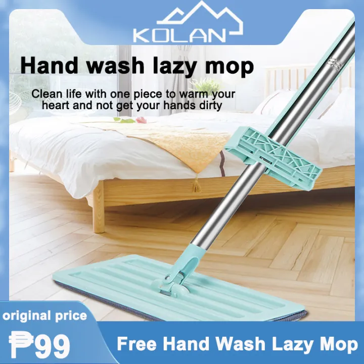 KOLAN Mop Free Hand Wash Lazy Mop Flat Mop Household Large Wet And Dry Mop | Lazada PH