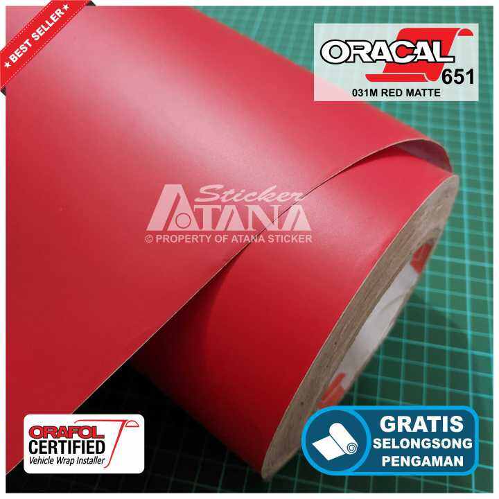 Skotlet Merah Doff Oracal 651 Scotlet Red Matte Stiker Matt Dop Meteran Sticker Decal Roll ...