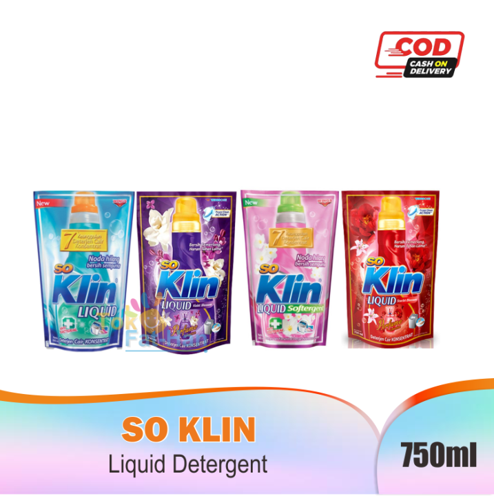 So Klin Liquid Detergent Antibacterial pouch 750 ml / Soklin Liquid / Softergent | Lazada Indonesia
